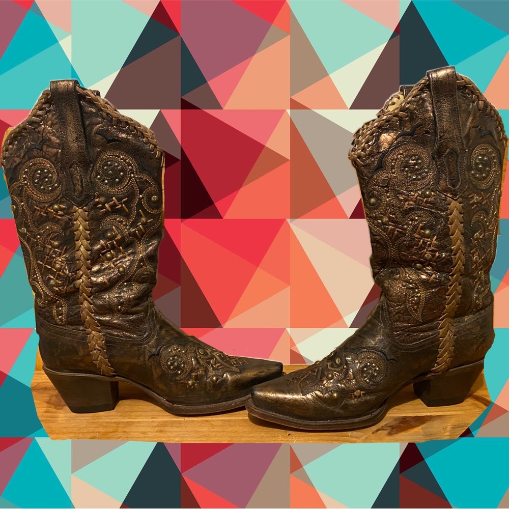 Corral Bronze Cowboy Boot - Gem